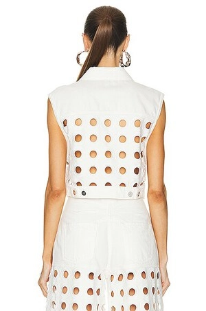 Alaïa White Cotton Cut-out Vest