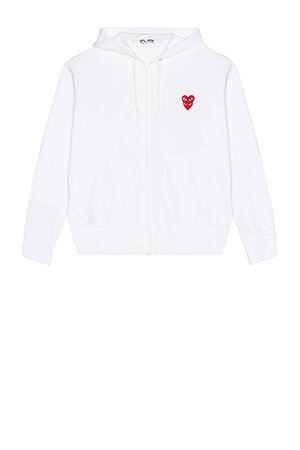 Play Comme Des Garcon Zip-up Sweatshirt - White