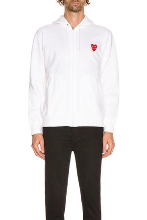 Play Comme Des Garcon Zip-up Sweatshirt - White