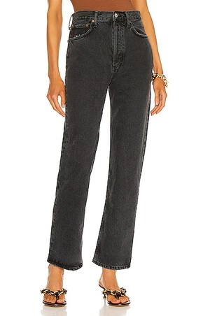 AGOLDE 90's Pinch Waist Straight Leg Jeans - Black Tea