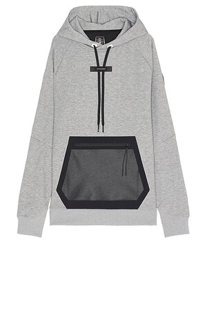 On Hoodie With Mesh Kangaroo Pocket - Grey