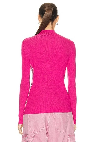 Moncler Ribbed Zip Up Turtleneck Top