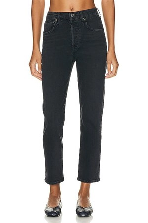 AGOLDE Riley High Rise Straight Crop Jeans - Panoramic