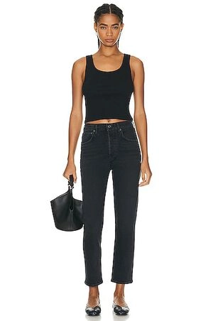 AGOLDE Riley High Rise Straight Crop Jeans - Panoramic