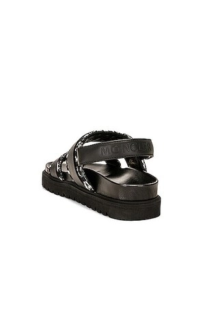 Moncler Bell Buckle Sandal With Tweed Detailing