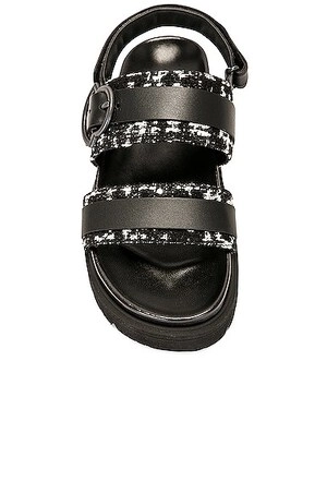 Moncler Bell Buckle Sandal With Tweed Detailing