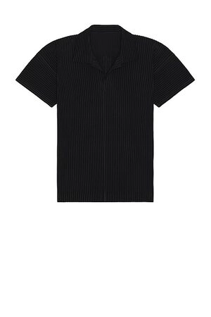 Issey Miyake Homme Plisse Issey Miyak Pleated Polo - Black