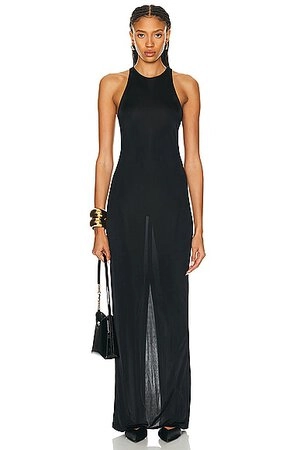 Saint Laurent Jersey Maxi Dress - Noir