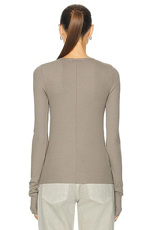 Eterne Long Sleeve Fitted Top - Clay