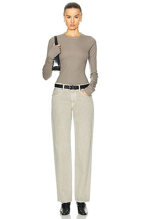 Eterne Long Sleeve Fitted Top - Clay