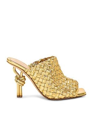 Bottega Veneta Metallic Knot Mule Sandals