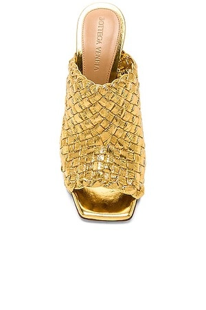 Bottega Veneta Metallic Knot Mule Sandals