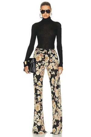 Saint Laurent Long Sleeve Ribbed Turtleneck Sweater
