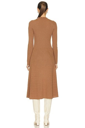 Moncler Long Sleeve Midi Knit Dress