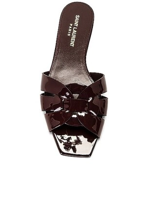 Saint Laurent Tribute Flat Sandal - Barolo