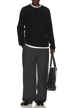 SCHOTT Ribbed Wool Crewneck Sweater