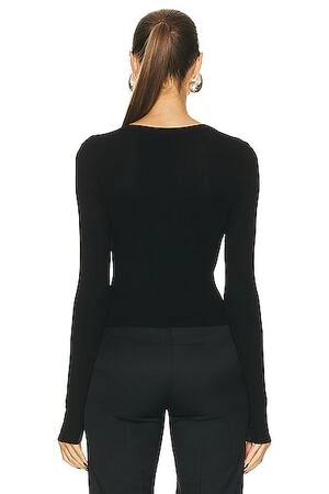 Enza Costa Silk Knit Long Sleeve Tuck Top