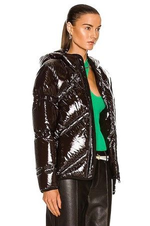 Bottega Veneta Shiny Nylon Chevron Puffer Jacket
