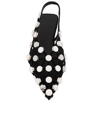 Attico Grid Ballerina Flat - Black