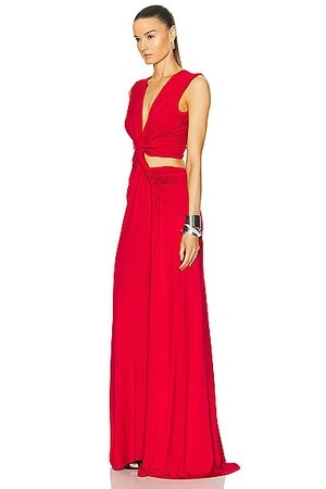 SID NEIGUM Triple Loop Knit Dress - Red
