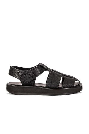 THE ROW Fisherman Leather Sandals - Black