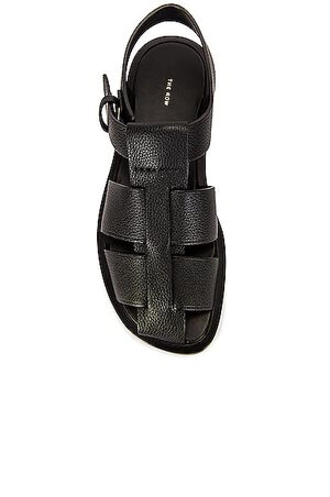 THE ROW Fisherman Leather Sandals - Black