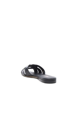 Saint Laurent Tribute Flat Sandals - Black
