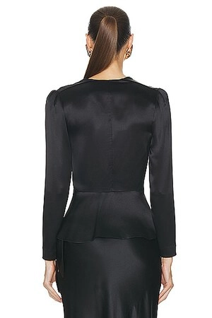 Saint Laurent Satin Long Sleeve Blouse