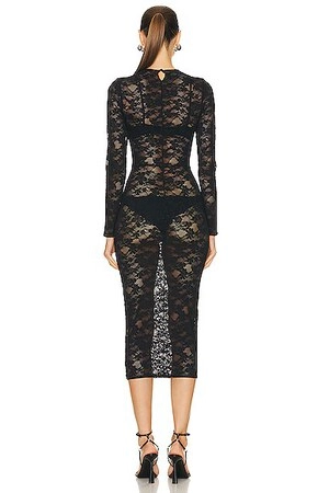 FLEUR DU MAL Lace Long Sleeve Dress