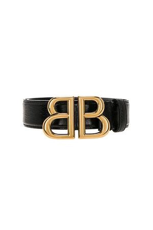 Balenciaga Monaco 30 Leather Belt With Gold-tone Buckle