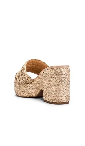Raye Gable Wedge Platform Sandals - Beige
