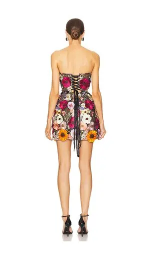 BRONX BANCO Bouquet Maraya Mini Dress - Burgundy
