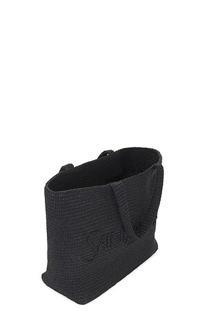 Saint Laurent Raffia Tote Bag With Embossed Logo