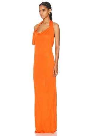 Saint Laurent Jersey Halterneck Maxi Dress