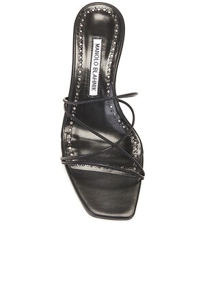Manolo Blahnik Ninfemu 50 Nappa Sandal - Black