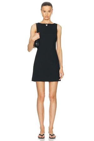 Matteau Crepe Mini Shift Dress - Black