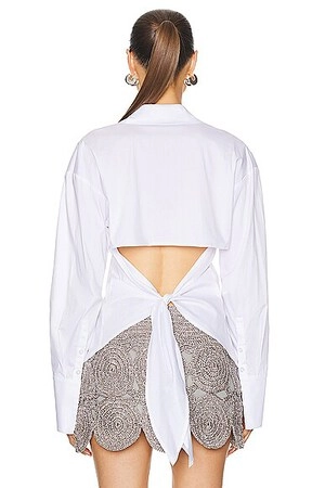 SIMONMILLER Loch Poplin Button Up Shirt - Macadamia