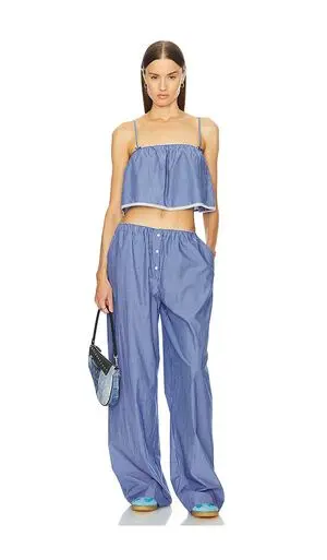 HELSA Pinstripe Poplin Camisole - Multi