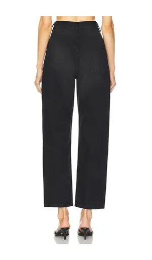 AREA Crystal Slit Jeans - Black