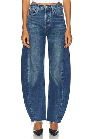 AGOLDE AGOLDE Luna Pieced High Rise Curved Taper Jeans Split