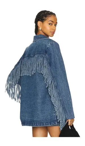 Show Me Your Mumu Sierra Fringe Denim Jacket - Denim-medium