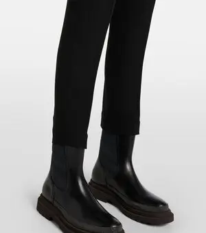 Brunello Cucinelli Silk-blend Cropped Trousers
