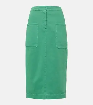 Max Mara Werther Cotton Drill Midi Skirt