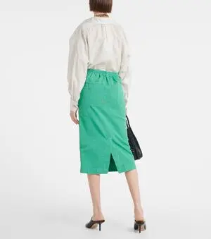 Max Mara Werther Cotton Drill Midi Skirt
