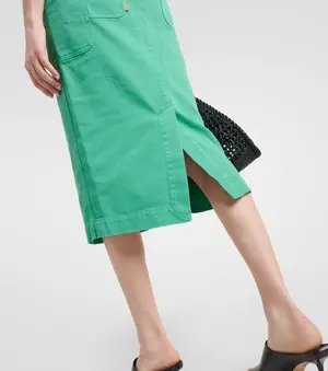 Max Mara Werther Cotton Drill Midi Skirt