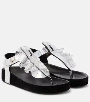 Isabel Marant Étoile Isela Metallic Leather Sandals