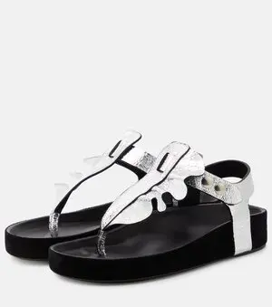 Isabel Marant Étoile Isela Metallic Leather Sandals