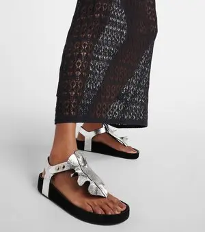 Isabel Marant Étoile Isela Metallic Leather Sandals