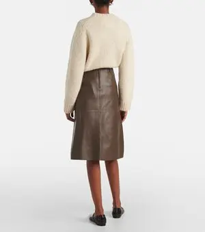 TOTEME Leather Midi Skirt