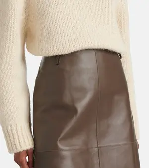 TOTEME Leather Midi Skirt